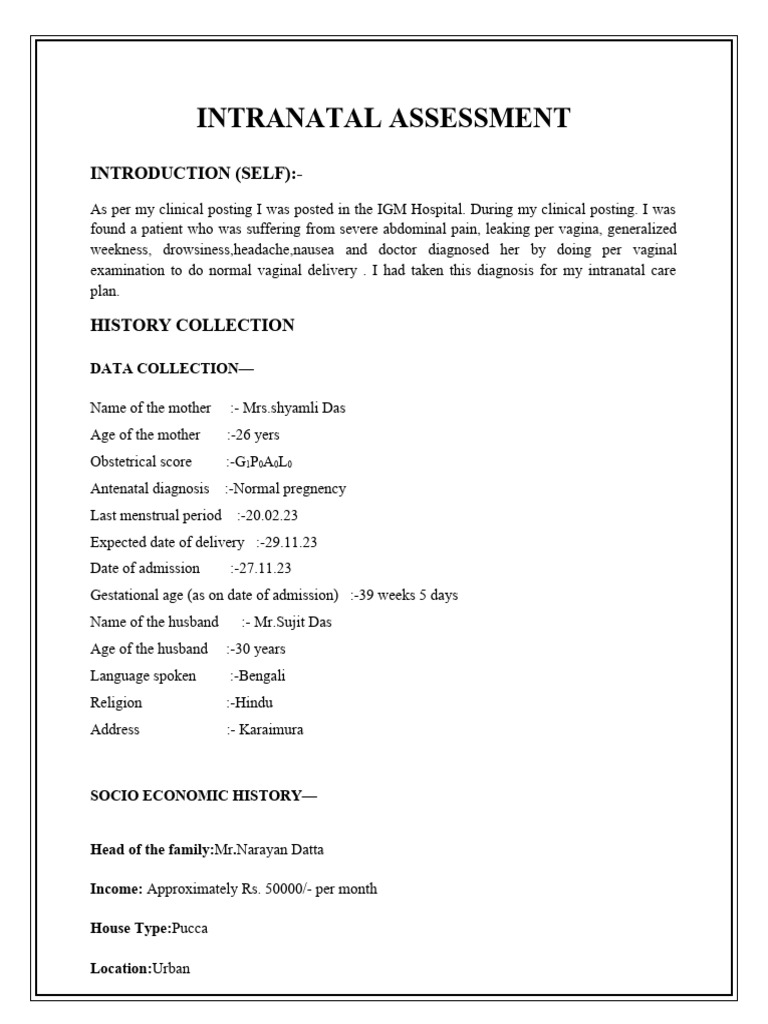 care plan format intranatal (4) | Download Free PDF | Pregnancy ...
