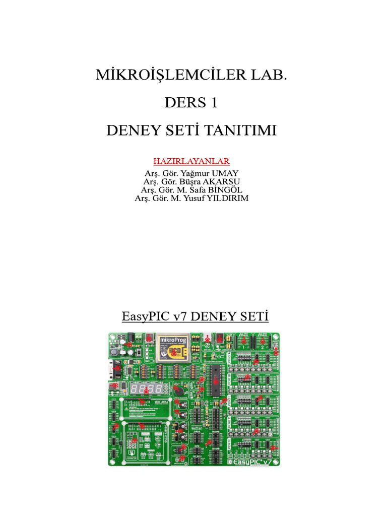 Mikroişlemciler Deney Föyü | PDF