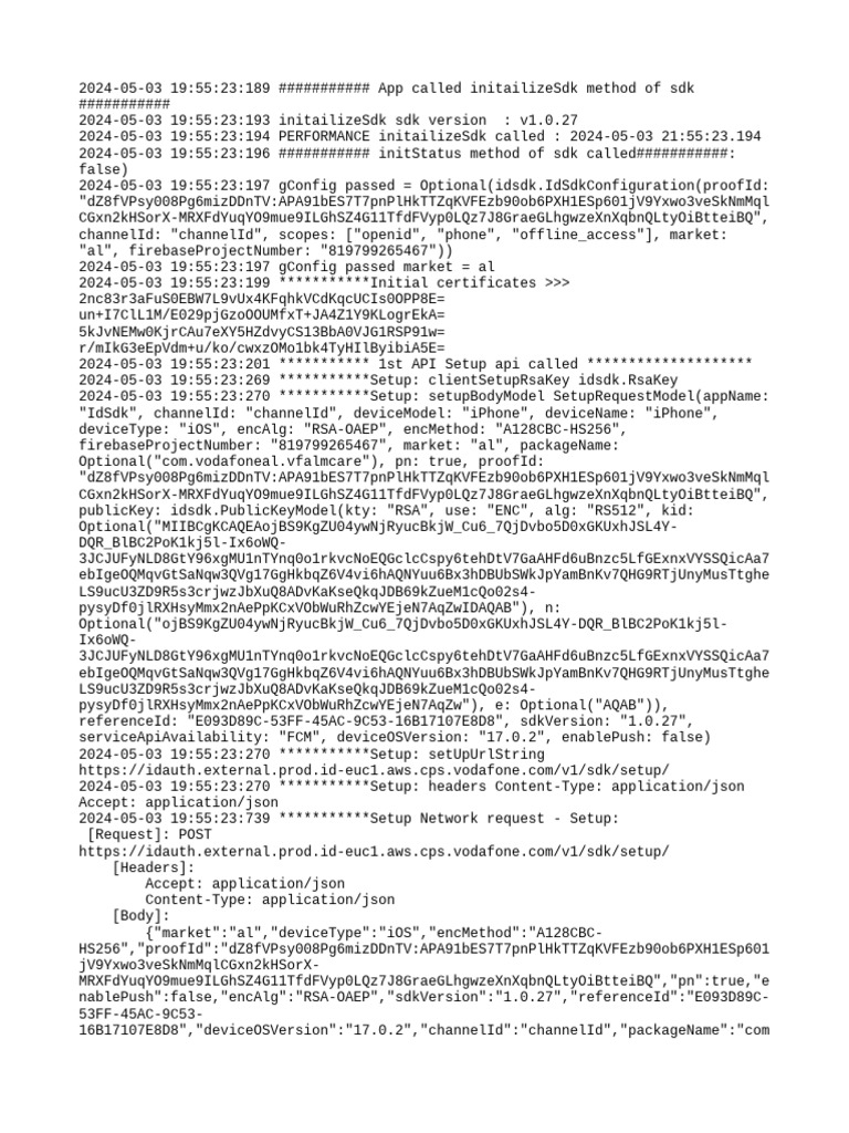 Id SDK Logs | PDF | Cryptography | Computing