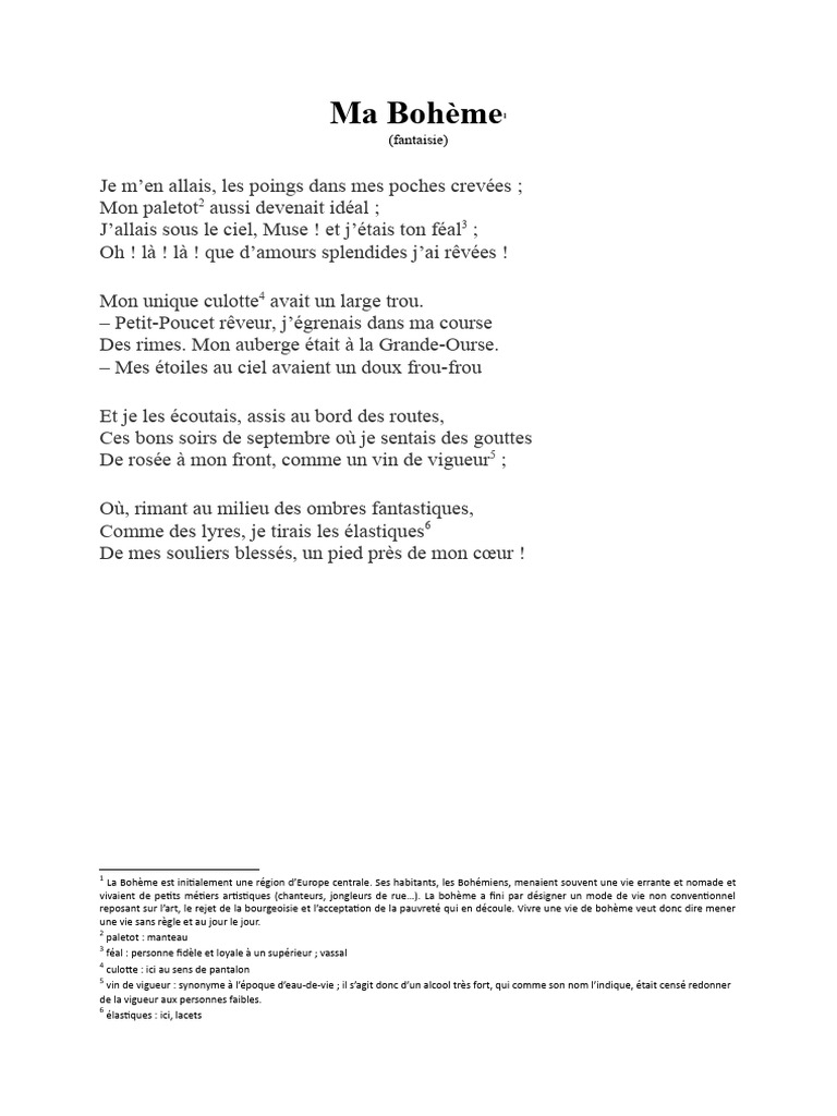 La Liberté Poétique de Rimbaud | PDF | Poésie | Sonnets