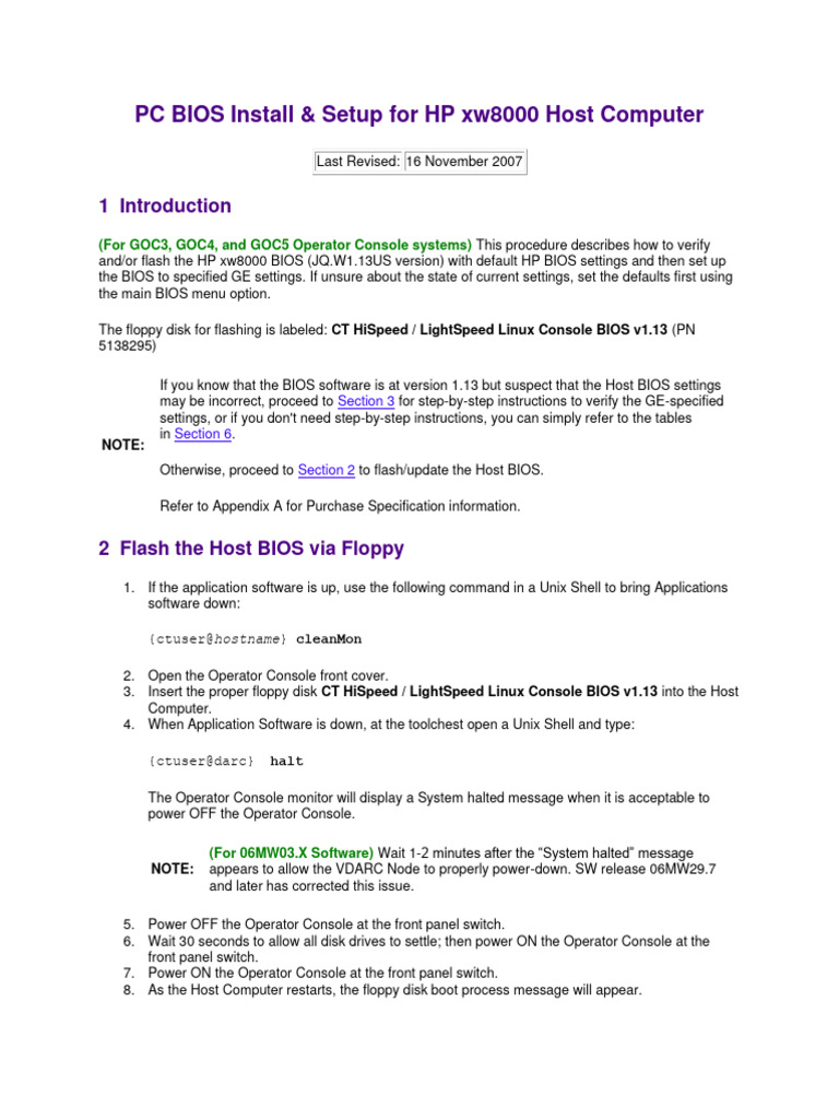 Pc Bios Install Hp Xw8200 Goc3 | Download Free PDF | Bios | Booting