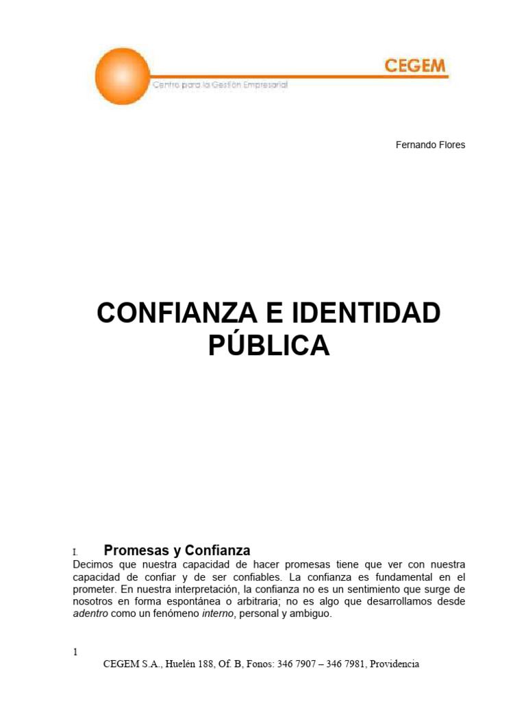 Confianza Identidad Publica | PDF | Mercado (economía)