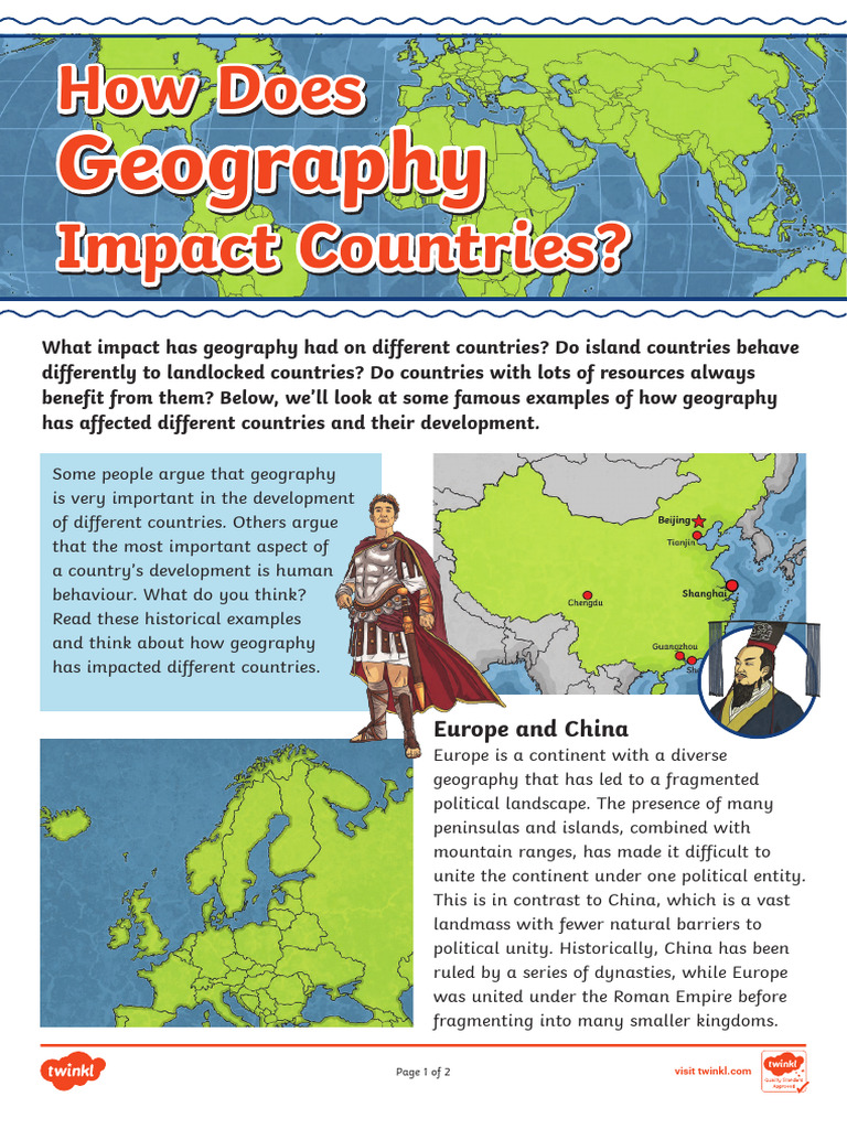 How Does Geography Impact Countries | PDF | English As A Second Or ...