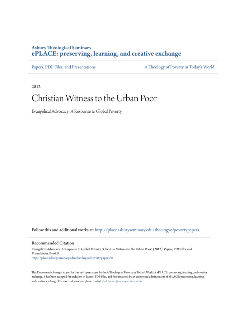Christian Witness To The Urban Poor - PDF Room | PDF | Gospel Of ...