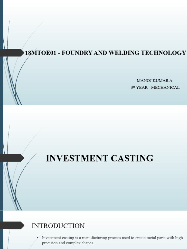 Investment Casting | PDF | Casting | Building Engineering