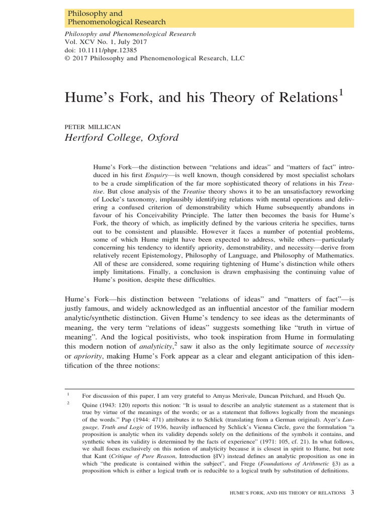 2017 Hume's Fork | PDF | David Hume | Idea