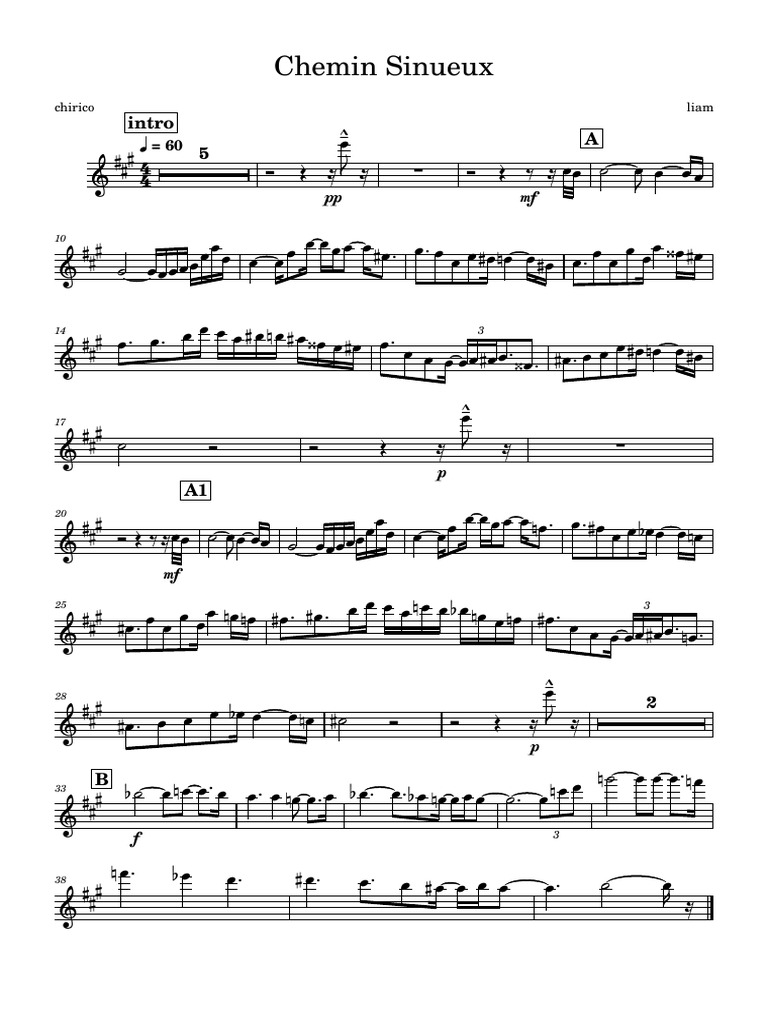 Chemin Sinueux Thème Sax Thénor | PDF