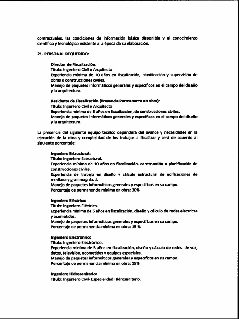 Personal Requerido | PDF | Arquitecto | Mediación