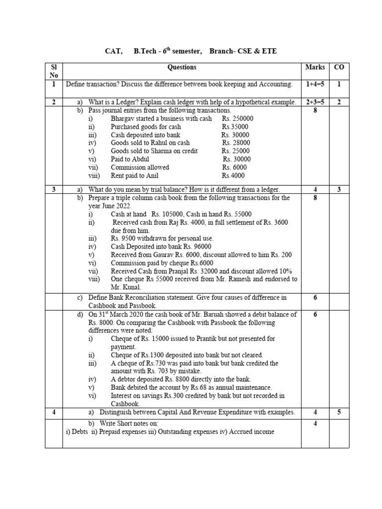 QP CSE ETE | PDF | Debits And Credits | Banks