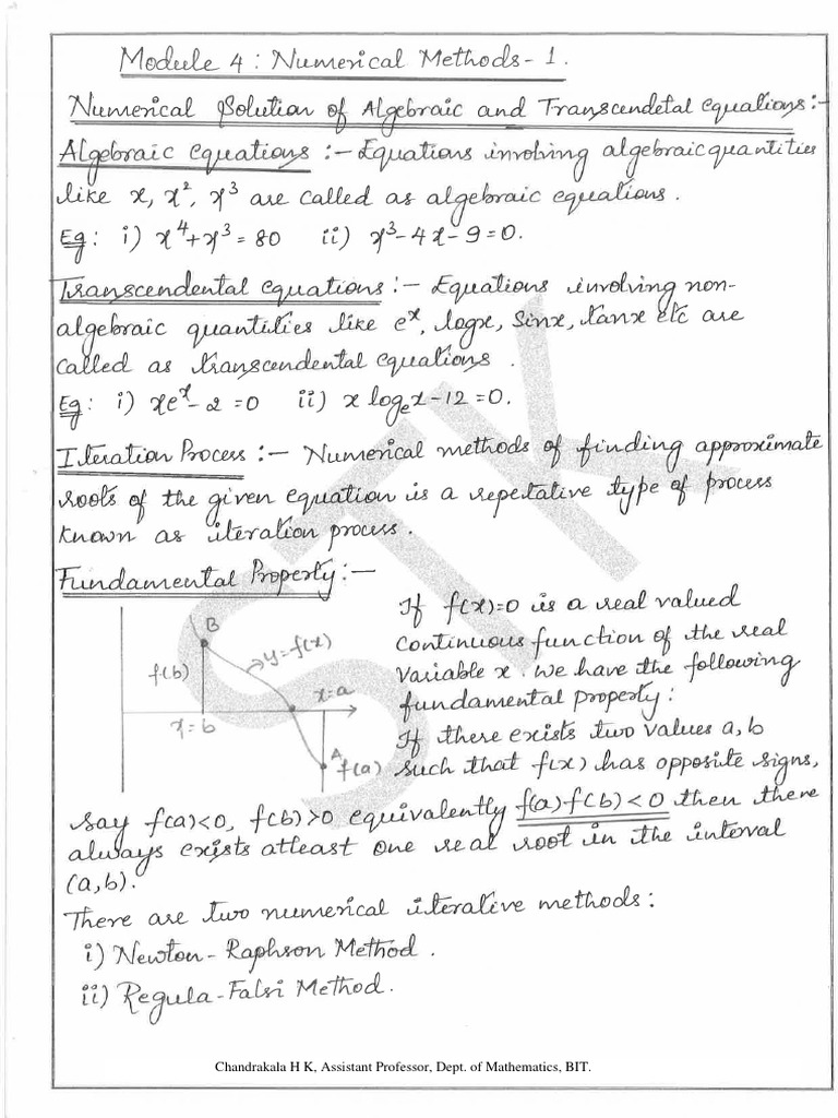 4 - NUMERICAL METHDOS - 1 (Changed) | PDF | Teaching Methods ...