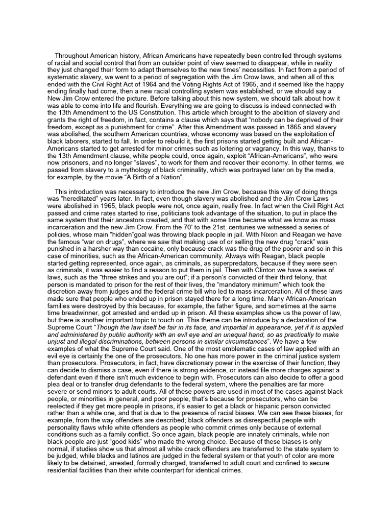 First Essay, Alice Guglielmino | PDF | Thirteenth Amendment To The ...