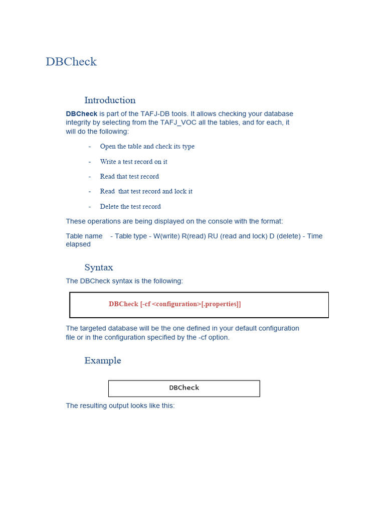 DBCheck | Download Free PDF | Databases | Command Line Interface