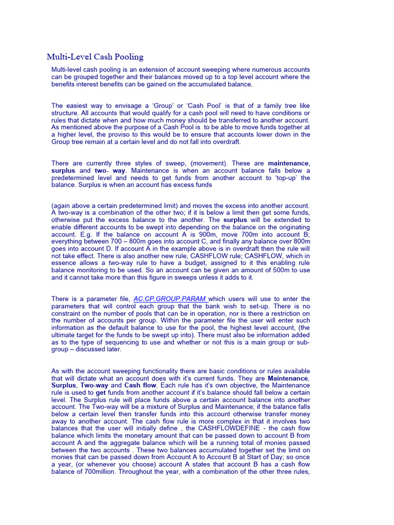 Multi-Level Cash Pooling | PDF | Economies