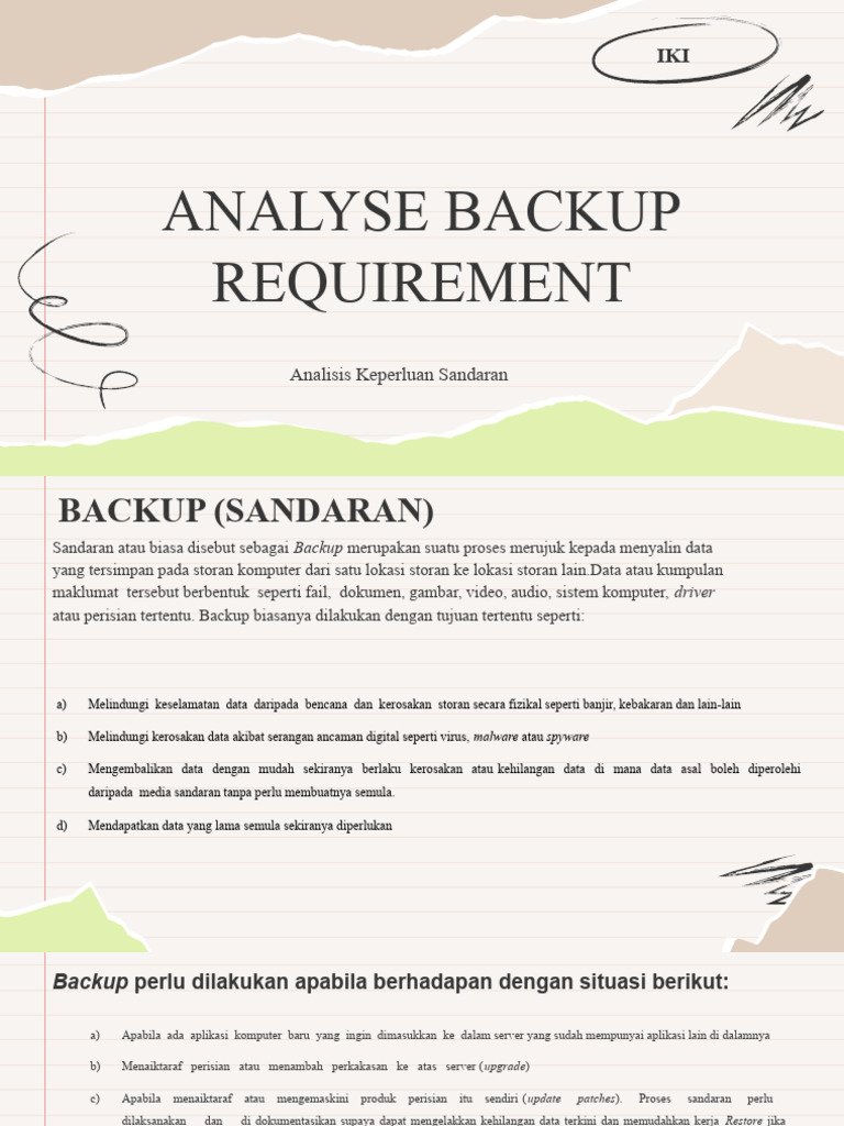 Backup Requirement Iki | PDF | Komputer | Teknologi & Rekayasa
