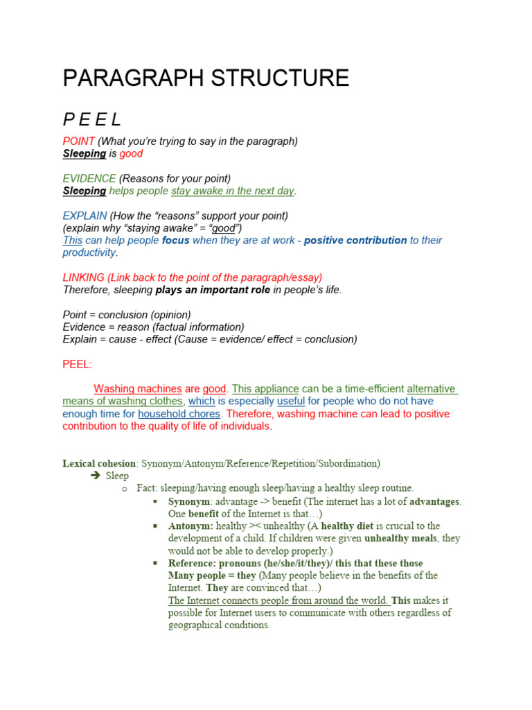 Writing Task 2 - PEEL Paragraph Structure | Download Free PDF | Economies
