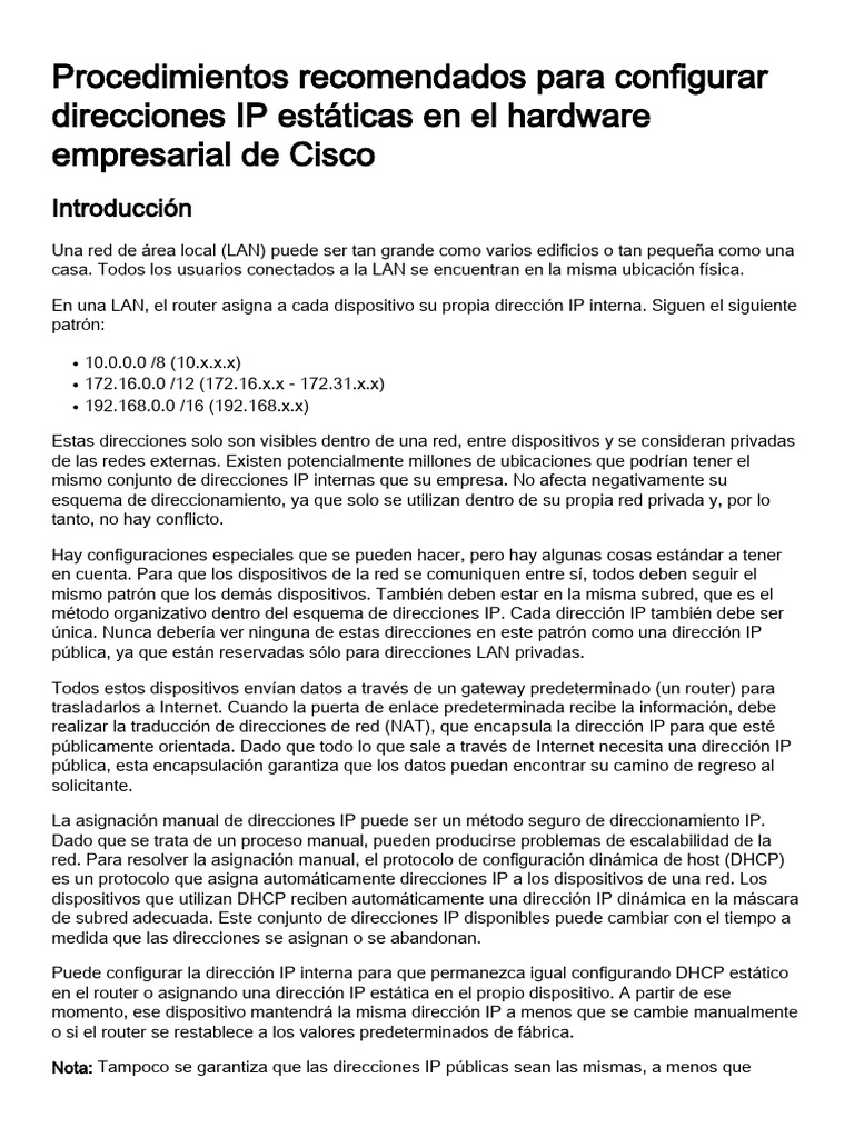Mejores Prácticas | PDF | Dirección IP | Protocolos de internet