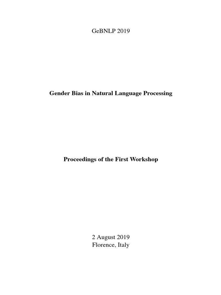 Gender Bias in Natural Language Processing | PDF | Artificial Intelligence | Intelligence (AI ...