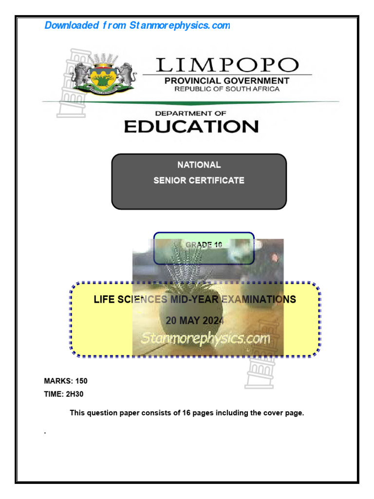 LP Life Sciences Grade 10 June 2024 QP and Memo | PDF | Cell (Biology ...