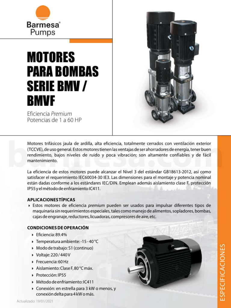 MX - Ficha Tecnica - Motores BMV BMVF | PDF