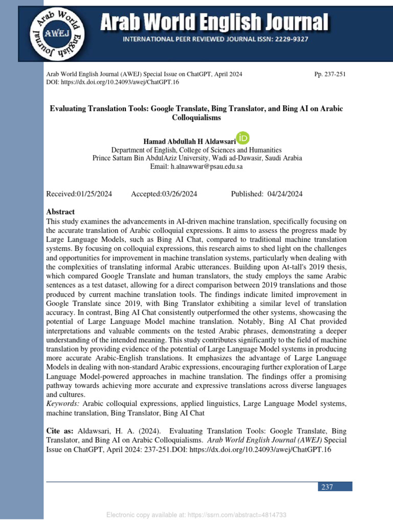 Evaluating Translation Tools Google Translate Bing Translator and Bing ...