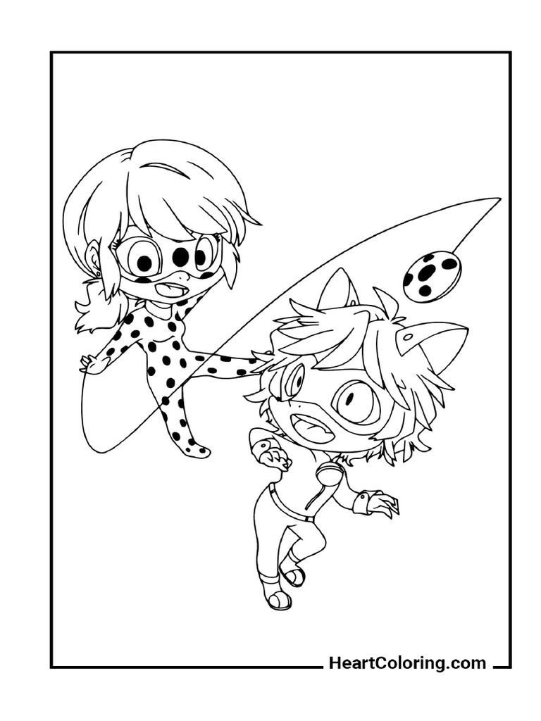 4076 15 Chibi Main Characters Miraculous Ladybug Coloring Pages | PDF