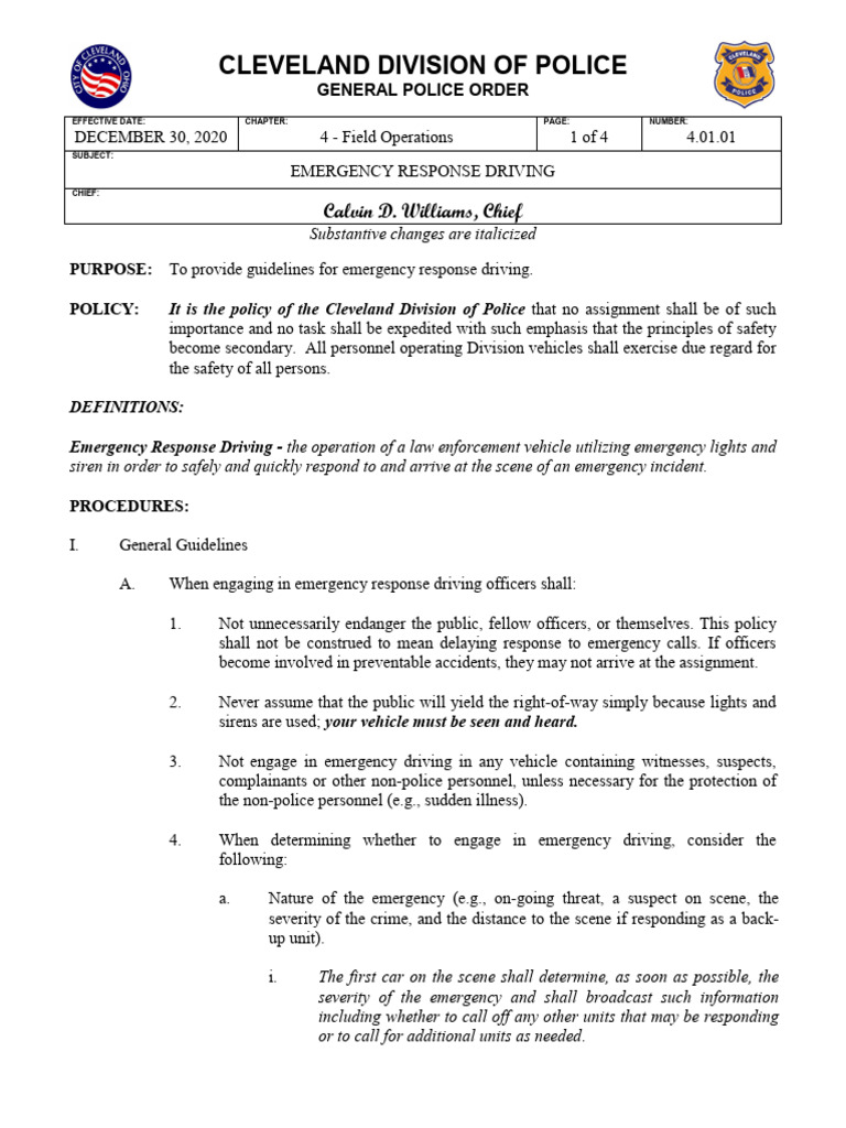Emergency Response Driving | PDF | Emergency | Traffic