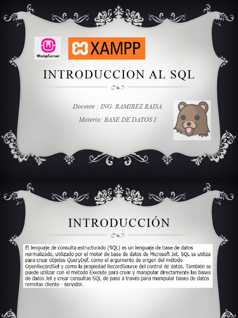 Introduccion SQL | PDF | SQL | Datos de computadora