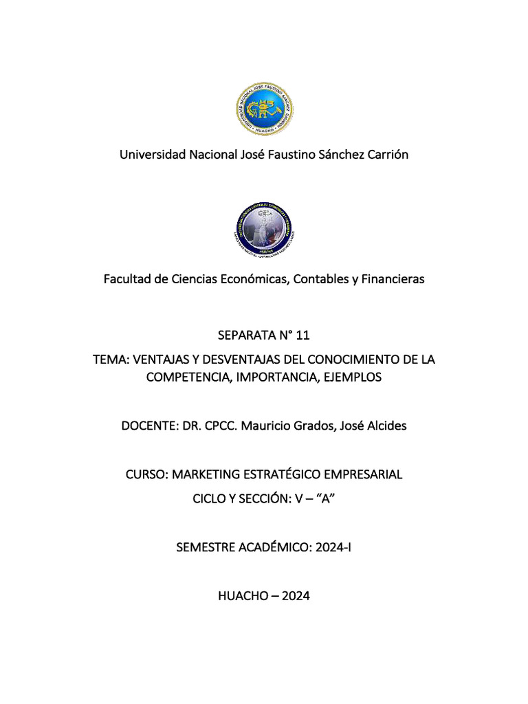 SEPARATA 11 - Ventajas y Desventajas Del Conocimiento de La Competencia | Descargar gratis PDF ...