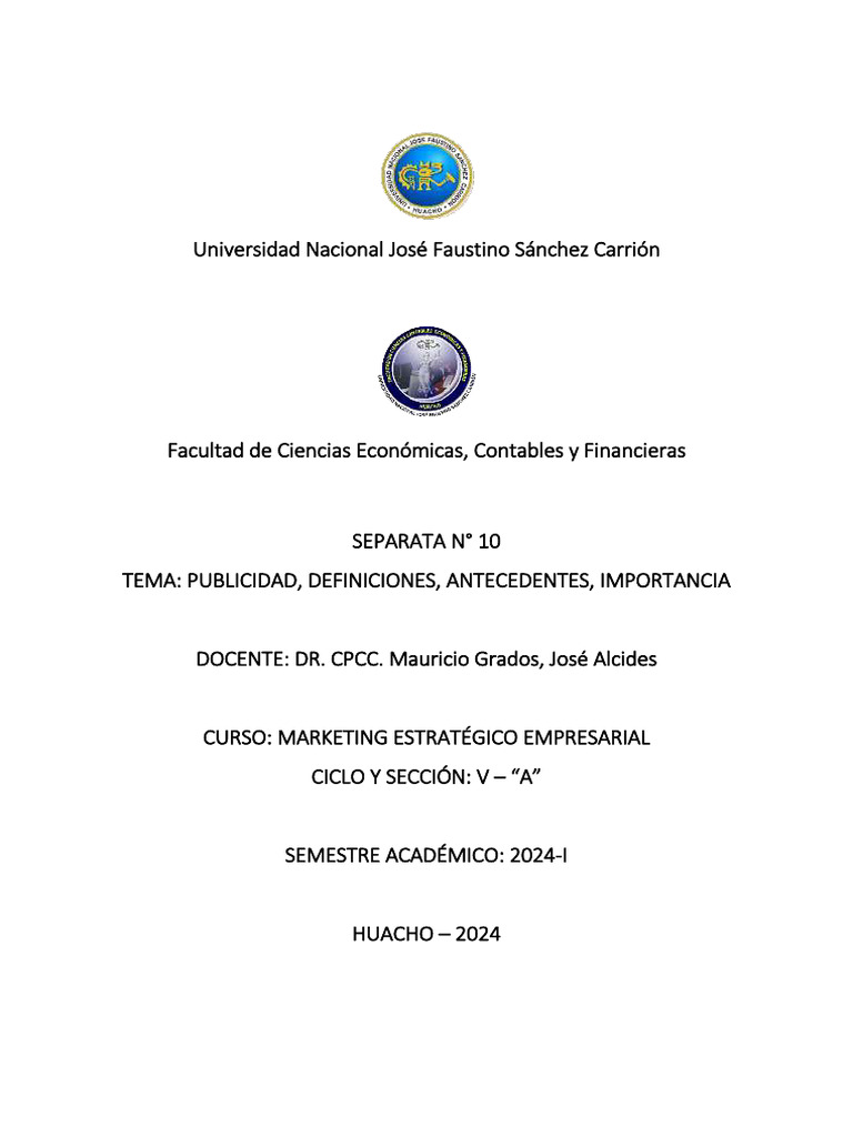 SEPARATA 10 - Publicidad, Definiciones | PDF | Publicidad | Marketing