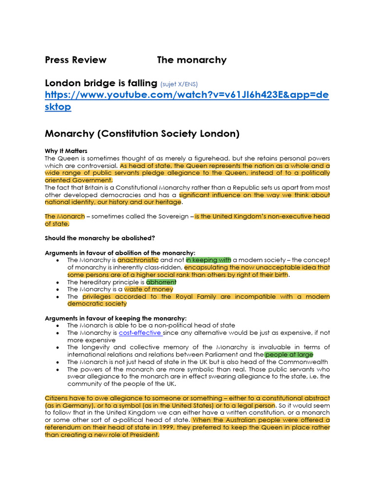 The Monarchy | PDF | Elizabeth Ii | Monarchy