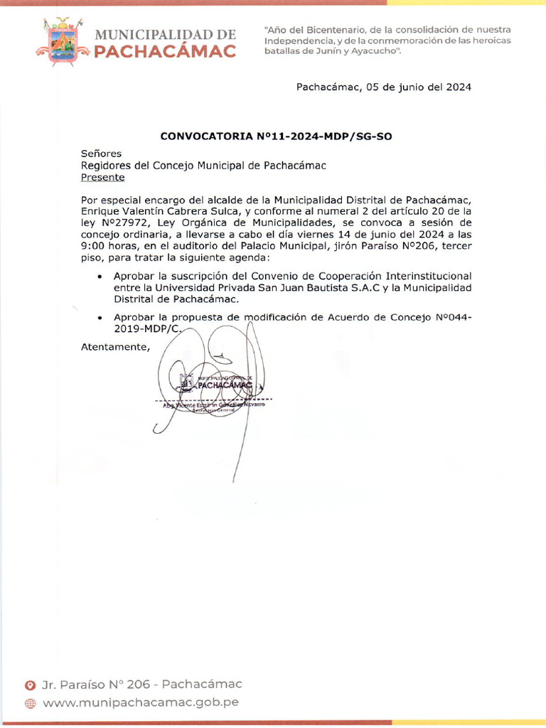 Convocatoria Nº011 2024 MDP | PDF