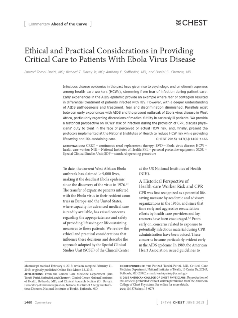 Ethical and Practical Considerations in Providing | PDF | Infection ...