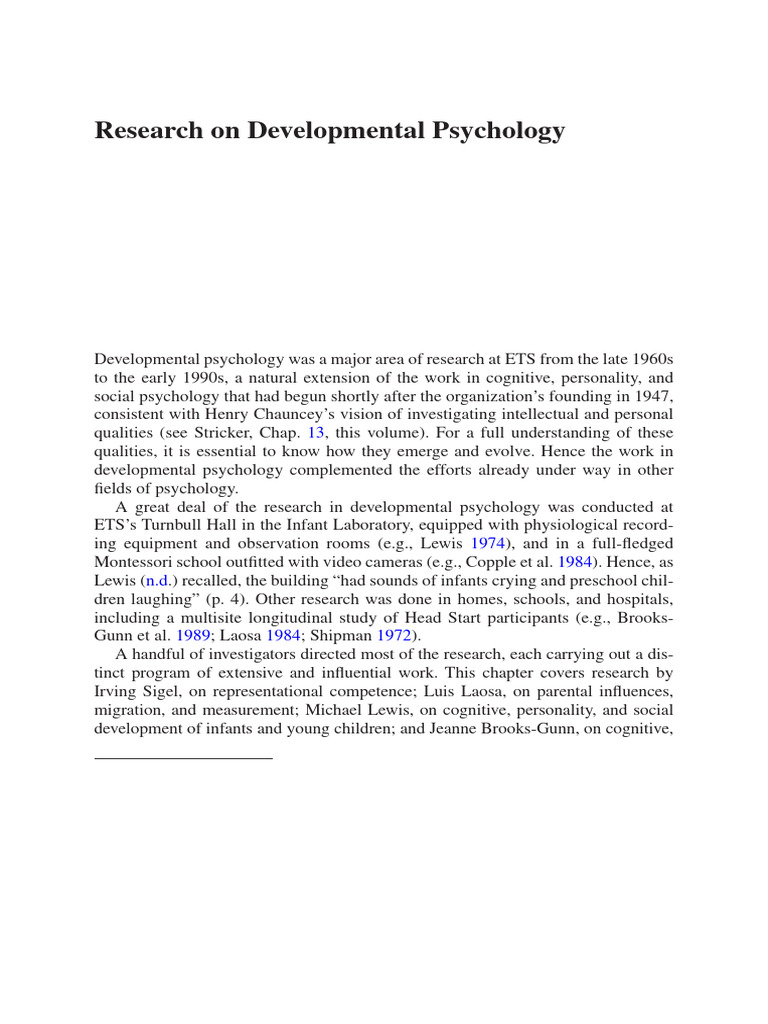 ETS Developmental Psychology Research | PDF | Validity (Statistics ...
