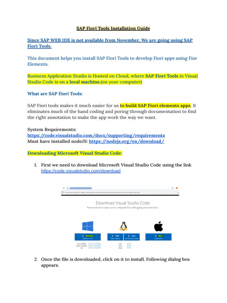 Microsoft Visual Studio Code - SAP Fiori Tools Installation Guide | PDF | Application Software ...