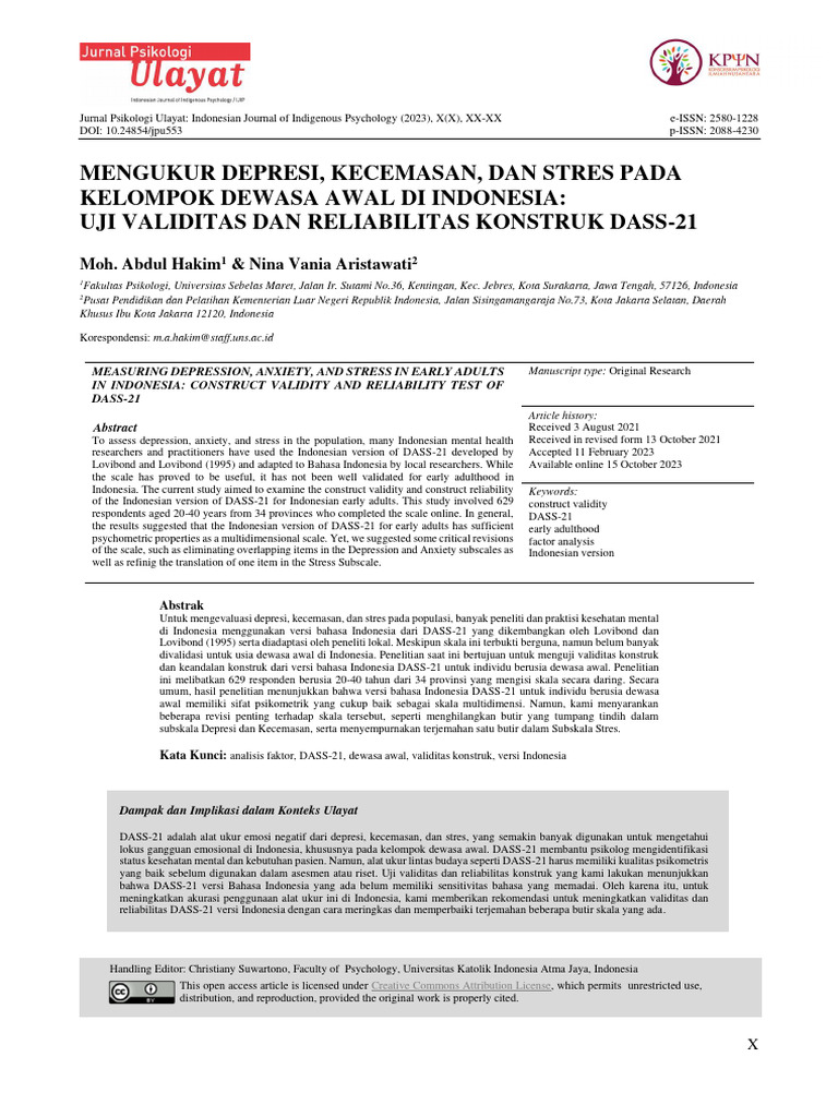 Mengukur Depresi Kecemasan Dan Stres Pada Kelompok | PDF