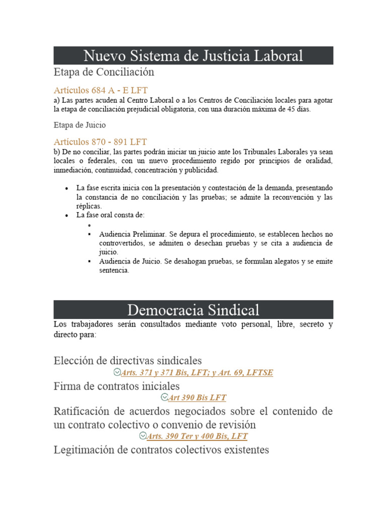 Nuevo Sistema De Justicia Laboral Pdf Derecho Laboral Sindicato