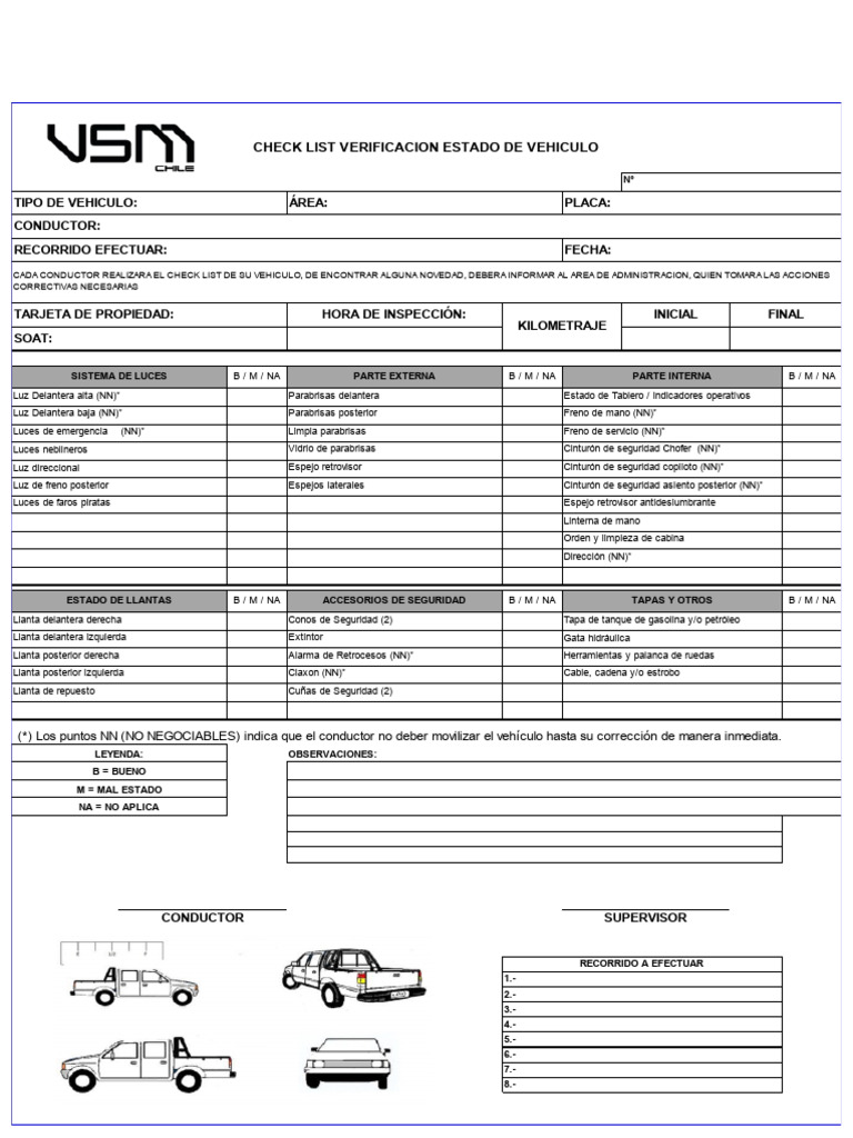 CHECKLIST | PDF | Tecnologías automotrices | Vehículos terrestres