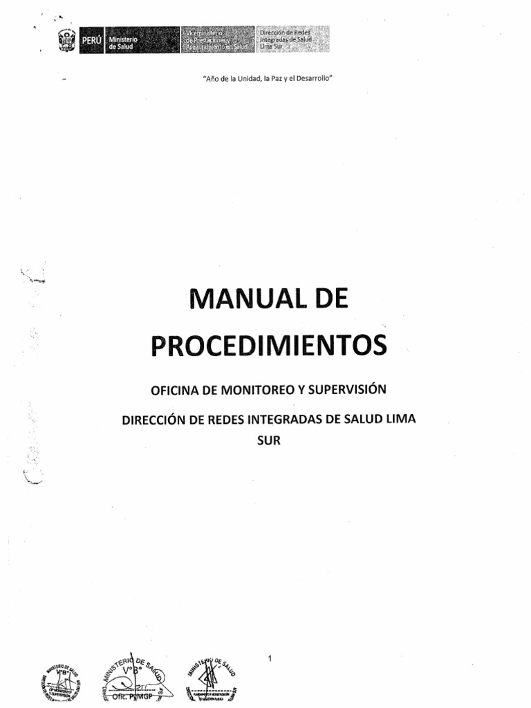 Manual de Procedimientos de La Oficina de Monitoreo y Supervisión | PDF