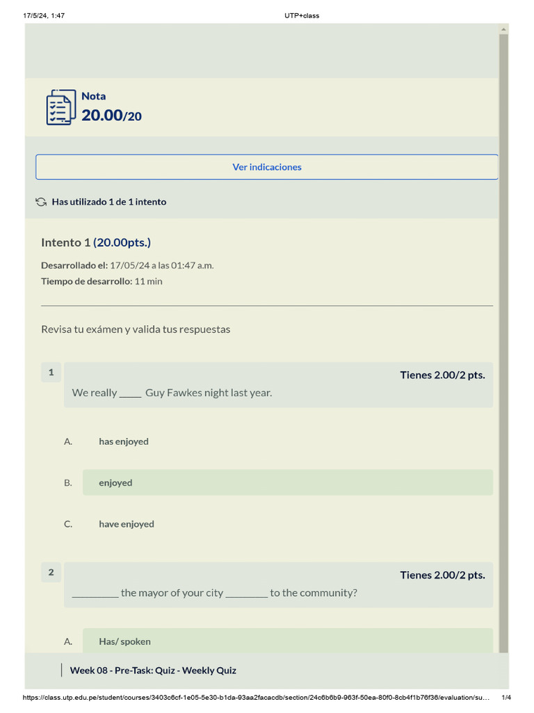 Week 08 - Pre-Task Quiz - Weekly Quiz | PDF