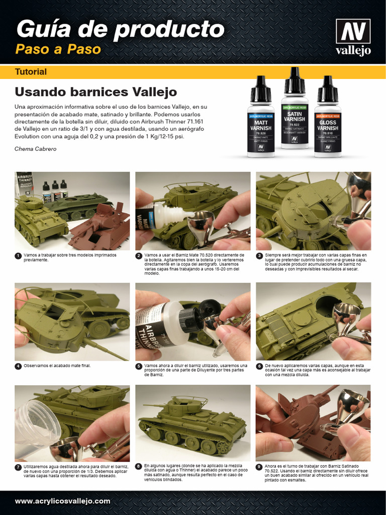 Vallejo Pasoapaso Usando Barnices Vallejo ES | PDF | Barniz