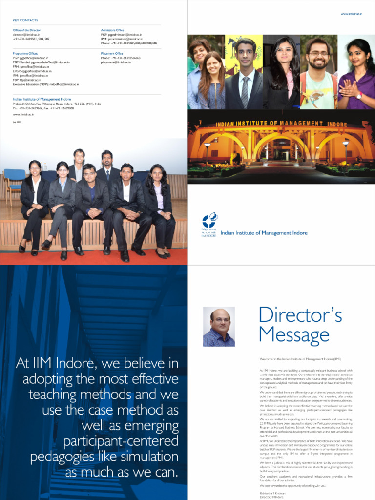 IIM Indore Brochure | PDF