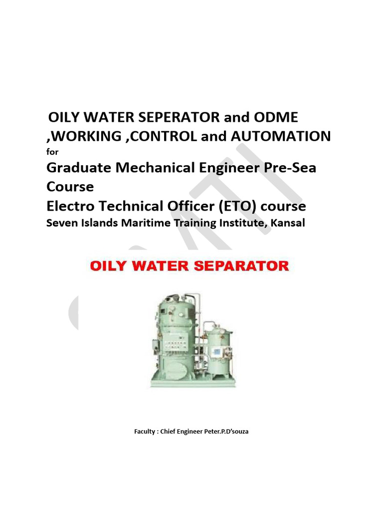 ODME and Oily Water Separator Training | PDF | Oil Tanker