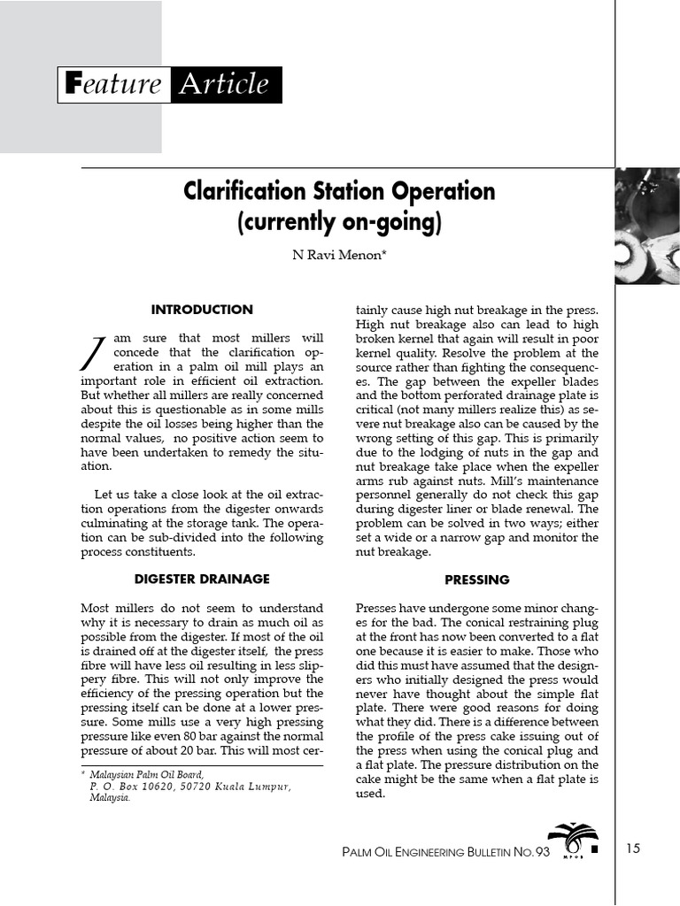 Clarification Station Operation | PDF | Pump | Water