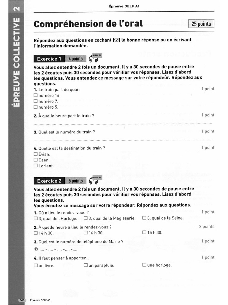 DELF_A1-1_EXEMPLE_2 | PDF