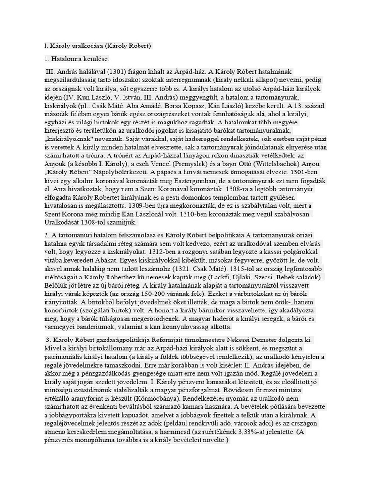 I Károly Uralkodása | PDF