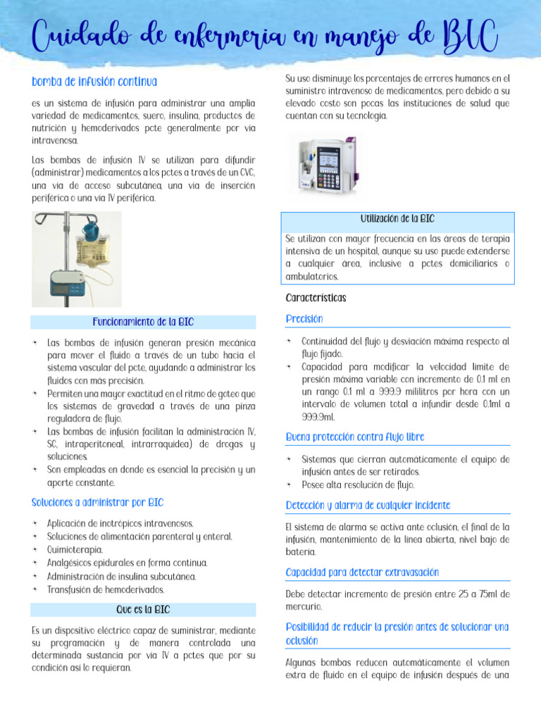 Cuidado de Enf. en Manejo de BIC | PDF