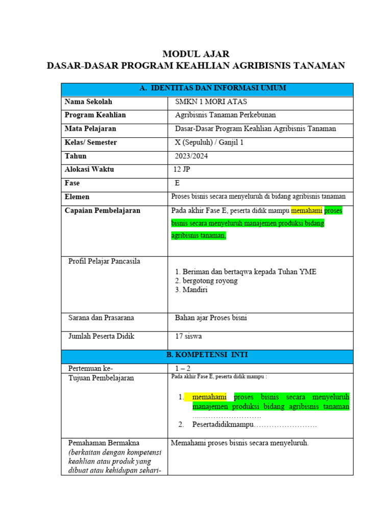 New Modul Ajar | PDF