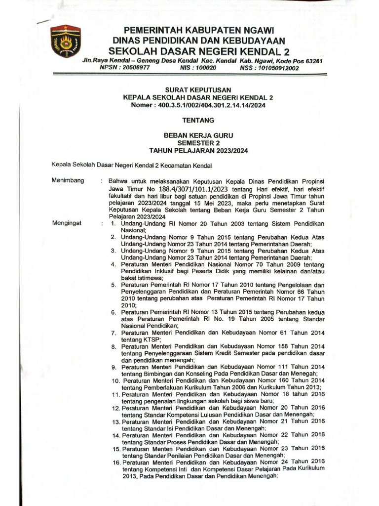 SKBM 2023/2024 SDN KENDAL 2 | PDF