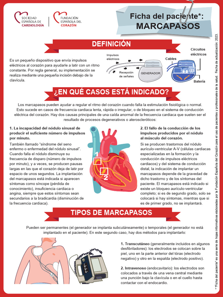 Ficha Marcapasos | PDF | Marcapasos cardíacos artificiales | Corazón
