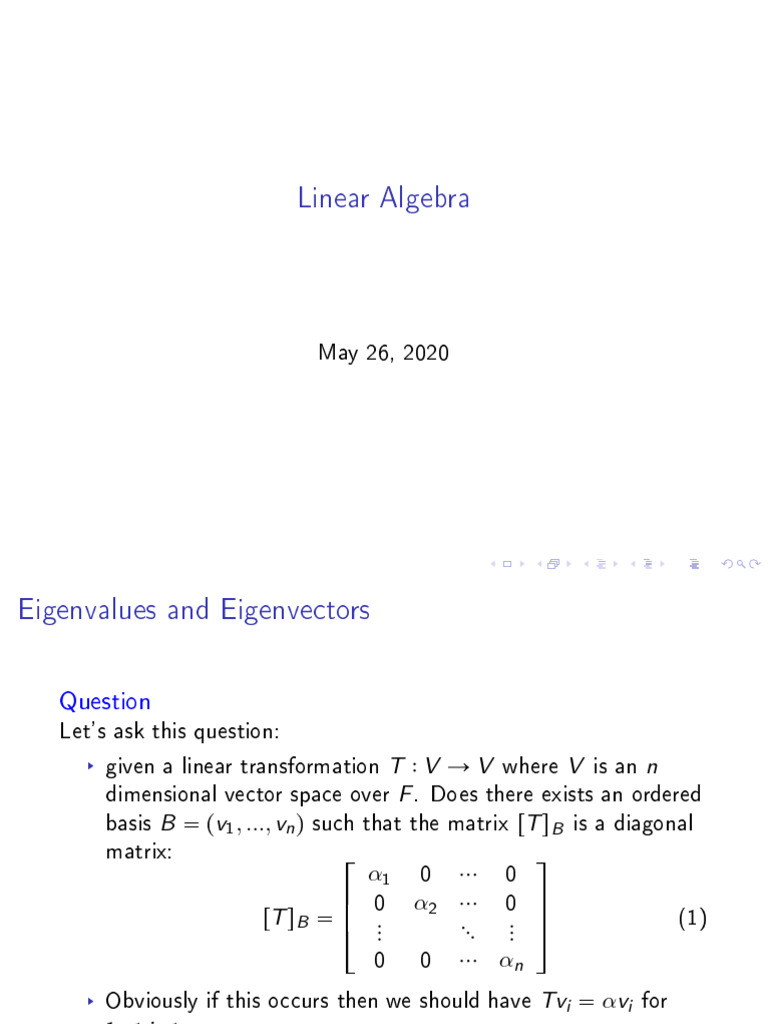 Linear Algebra Spring 2020 6th | PDF | Eigenvalues And Eigenvectors | Matrix (Mathematics)